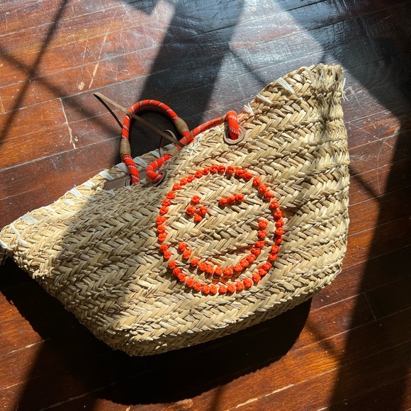 Anya Hindmarch | Bags | Anya Hindmarch Wick Basket Straw Tote Bag ...